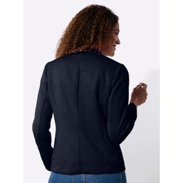 Casual Looks Damen Jerseyblazer "Jersey-Blazer", blau, Gr. 40, 97% Polyester, 3% Elasthan, Blazer