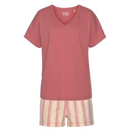 Vivance Dreams Damen Shorty, Gr. 32, bunt, Single Jersey, Obermaterial: 60% Baumwolle, 40% Polyester, gestreift, unifarben, Basic, Homewear-Sets,