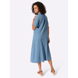 Casual Looks Damen Jeanskleid "Jeans-Kleid"blau, bleached, Gr. 40, unifarben, Denim/Jeans, 100% Baumwolle, Kleider