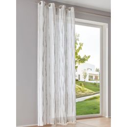 Gardine HEINE HOME, B:130cm H:175cmsanftes wei&szlig;, grau, Polyester, Viskose, Gardinen