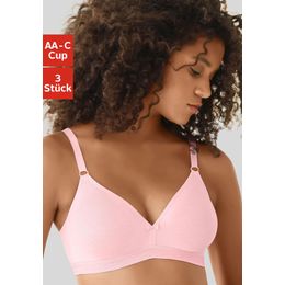 Petite Fleur Damen Bralette-BH, Gr. 90, rosa, Jersey, Obermaterial: 75% Baumwolle, 15% Elasthan, 10% Polyester, BHs, ohne B&uuml;gel im Triangel-Schnitt