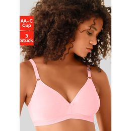 Petite Fleur Damen Bralette-BH, Gr. 80, rosa, Jersey, Obermaterial: 75% Baumwolle, 15% Elasthan, 10% Polyester, BHs, ohne Bügel im Triangel-Schnitt