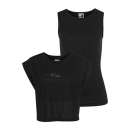Damen Yoga & Relax Shirt "Soulwear - 2-tlg. Yoga Shirt & Top", schwarz, Gr. 48, OCEAN SPORTSWEAR, Obermaterial: 92% Polyester, 8% Elasthan. Oberes