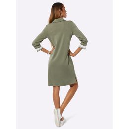 CR&Eacute;ATION L CREATION L Damen Shirtkleid "Modal-Mix-Kleid"khaki, wei&szlig;, Gr. 38, unifarben, Jersey, 50% Modal, 44% Polyester, 6% Elasthan, Kleider