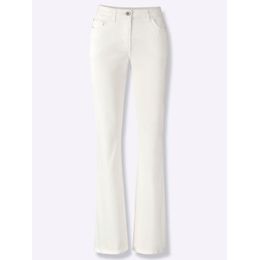 Inspirationen Damen 5-Pocket-Jeanswei&szlig;, Gr. 20, unifarben, 98% Baumwolle, 2% Elasthan, Jeans