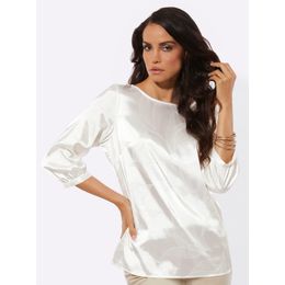CR&Eacute;ATION L CREATION L Damen Schlupfbluse, wei&szlig;, Gr. 44, unifarben, 95% Polyester, 5% Elasthan, Blusen