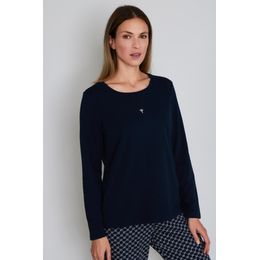 JOOP! JOOP Damen Pyjamaoberteil "Cosy", Gr. 36, blau, Jersey, Obermaterial: 95% Baumwolle, 5% Elasthan, unifarben, Shirts, mit Rundhalsausschnitt