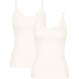 Sloggi Damen Unterhemd "GO", Gr. XS, wei&szlig;, Single Jersey, Obermaterial: 96% Polyamid, 4% Elasthan, unifarben, Unterhemden, zarte Spitze,