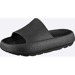 Heine Damen Pantolette, Gr. 36, schwarz, Synthetik, Schuhe