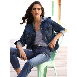 Heine Damen Jeansblazer "Jeans-Jacke", blau, Gr. 40, 98% Baumwolle, 2% Elasthan, Blazer