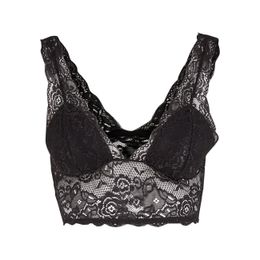 Urban Classics Damen Sport-BH "Urban Classics Ladies Allover Lace Bra Padded", Gr. Sschwarz, 91% Polyamid, 9% Elasthan, BHs