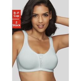 Damen Soft-BH, PETITE FLEUR BY LASCANA, Gr. 105, blau, Jersey, Obermaterial: 90% Baumwolle, 5% Elasthan, 5% Polyamid, BHs, ohne B&uuml;gel, Baumwolle mit