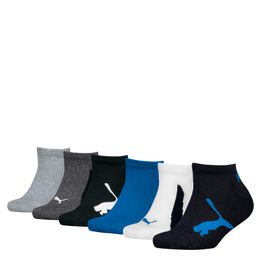 Puma M&auml;dchen Sneakersocken "Puma KIDS BWT SNEAKER 6P ECOM", Gr. 23navy, wei&szlig;, strong blau, Materialmix, unifarben mit Farbeinsatz, Socken, mit