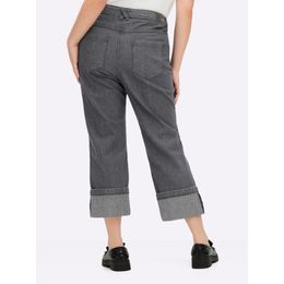 sheego Damen 7/8-Jeansgrau, denim, Gr. 44, unifarben, 99% Baumwolle, 1% Elasthan, Jeans