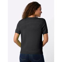 Casual Looks Damen Kurzarmpullover "Kurzarm-Pullover"schwarz, Gr. 40, unifarben, 100% Baumwolle, Pullover