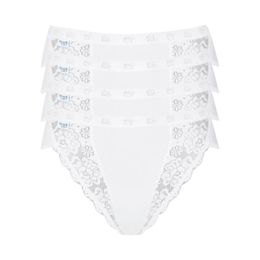 Sloggi Damen Tai-Slip "Chic", Gr. 38, wei&szlig;, Obermaterial: 95% Baumwolle, 5% Elasthan. Spitze: 71% Polyamid, 20% Baumwolle, 9% Elasthan, unifarben,