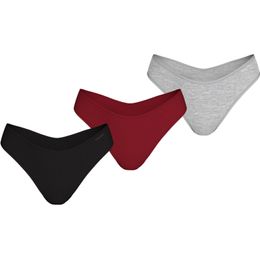 Damen Tanga "3 PACK THONG (LOW-RISE)", Calvin Klein Underwear, Gr. XS, schwarz, Jersey, Obermaterial: 95% Baumwolle, 5% Elasthan, Unterhosen, mit