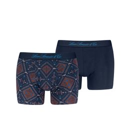 Levi's LEVI'S Herren Boxershorts "LEVIS MEN WESTERN AOP BOXER BRIEF 2P", Gr. S, blau, Obermaterial: 95% Baumwolle, 5% Elasthan, Unterhosen