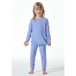 Schiesser Mädchen Schlafanzug "Girls World", Gr. 104, lila, Single Jersey, Obermaterial: 80% Baumwolle, 20% Polyester, gemustert, Homewear-Sets, mit