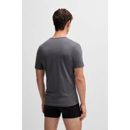 BOSS Herren T-Shirt "Rundhals BOSS ONE", Gr. S, blau, Jersey, Obermaterial: 100% Baumwolle, Basic, Shirts, mit dezentem BOSS Logo-Print