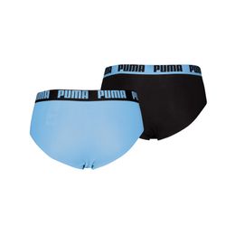 Puma Herren Slip "Puma MEN EVERYDAY BRIEFS 2P", Gr. Mcool blau, schwarz, Obermaterial: 95% Baumwolle, 5% Elasthan, Unterhosen, mit Logobund