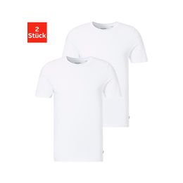 Jack & Jones JACK & JONES Herren T-Shirt "Crew-Neck", Gr. L, wei&szlig;, Jersey, Obermaterial: 100% Baumwolle, unifarben, Shirts, unifarben, modisch, regular fit,