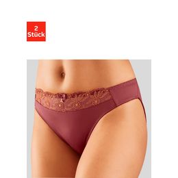 Damen Slip, NUANCE BY LASCANA, Gr. 40, orange, Obermaterial: 92% Polyester, 8% Elasthan, Unterhosen, mit sch&ouml;ner Stickereispitze, als Dessous-Set
