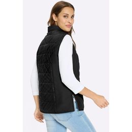 Inspirationen Damen Steppweste, schwarz, Gr. 38, unifarben, 100% Polyester, Westen