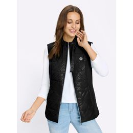 Inspirationen Damen Steppweste, schwarz, Gr. 44, unifarben, 100% Polyester, Westen