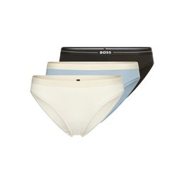 BOSS Damen Slip "3P BRIEF", Gr. L, bunt, Jersey, Obermaterial: 90% Baumwolle, 10% Elasthan, Unterhosen, mit elastischen Logobund