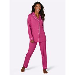 w&auml;schepur W&Auml;SCHEPUR Damen Schlafanzug, Gr. 36fuchsia, wei&szlig;, 50% Baumwolle, 50% Modal, Homewear-Sets