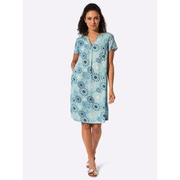 Inspirationen Damen Druckkleid "Druck-Kleid"ozean, dunkelblau, bedruckt, Gr. 40, bedruckt, gebl&uuml;mt, gemustert, mehrfarbig, 100% Viskose, Kleider