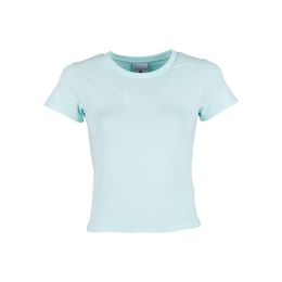 Karl Kani Damen T-Shirt "Karl Kani Small Signature Short Tee", blau, Gr. XS, bedruckt, 95% Baumwolle, 5% Elasthan, Shirts