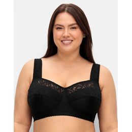 sheego Damen Entlastungs-BH, Gr. 115, schwarz, 85% Polyamid, 10% Elasthan, 5% Baumwolle, BHs