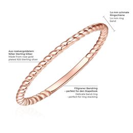 Glanzst&uuml;cke M&uuml;nchen Damen Fingerring "X991", 50, Silber 925 (Sterlingsilber), 1,4mm, rosa, GLANZST&Uuml;CKE M&Uuml;NCHEN, Silber 925 (Sterlingsilber), Fingerringe, aus Sterling