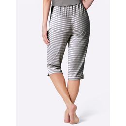 w&auml;schepur W&Auml;SCHEPUR Damen Caprihose, Gr. 36, grau, 100% Baumwolle, gemustert, gestreift, Hosen