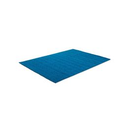 Teppich, B:40cm H:13mm L:60cm, blau, Schurwolle, Wolle, Wohnzimmer, Teppiche