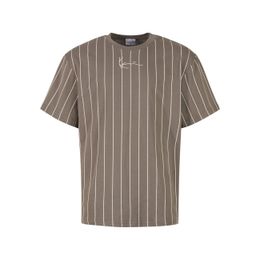 Karl Kani Damen T-Shirt "Karl Kani KK Small Signature Essential Pinstripe Tee"braun, Gr. S, gestreift, 100% Baumwolle, Shirts