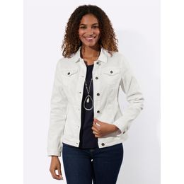 Jeansjacke Inspirationen, Damen, Gr. 36, wei&szlig;, 72% Baumwolle, 25% Polyester, 3% Elasthan, unifarben, Jacken Jeansjacke