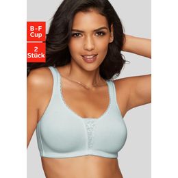 Damen Soft-BH, PETITE FLEUR BY LASCANA, Gr. 75, blau, Jersey, Obermaterial: 90% Baumwolle, 5% Elasthan, 5% Polyamid, BHs, ohne B&uuml;gel, Baumwolle mit