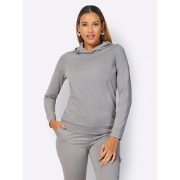 feel good Damen Langarmshirt "Shirt", Gr. 40, grau, 70% Baumwolle, 25% Polyester, 5% Elasthan, unifarben, Shirts
