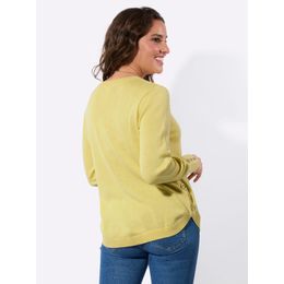 Casual Looks Damen Strickpullover "Langarm-Pullover"zitrone, Gr. 36, unifarben, 50% Baumwolle, 50% Polyacryl, Pullover