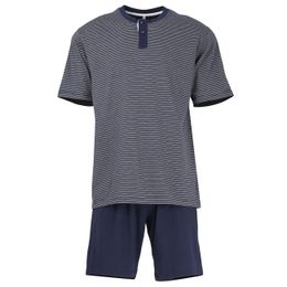 Tom Tailor Herren Shorty "Nebraska", Gr. 50, blau, Single Jersey, Obermaterial: 100% Baumwolle, gestreift, unifarben, Homewear-Sets, Streifendesign,