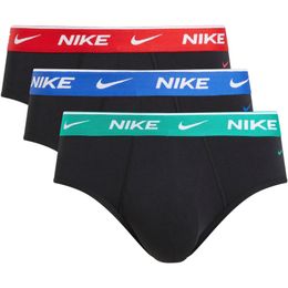 NIKE UNDERWEAR Herren Hipster "BRIEF 3PK", Gr. L, grün, Jersey, Obermaterial: 95% Baumwolle, 5% Elasthan, Unterhosen, mit Logo-Elastikbund