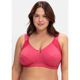 sheego Damen B&uuml;gelloser BH, Gr. 100, lila, 95% Baumwolle, 5% Elasthan, BHs