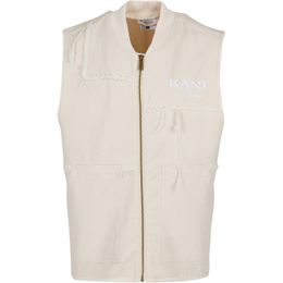 Karl Kani Damen Steppweste "Karl Kani Herren KM241-011-1 Karl Kani Retro Patchwork Vest"ecru, Gr. XXL, 100% Baumwolle, Westen