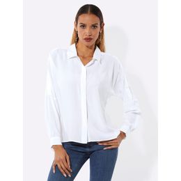 CR&Eacute;ATION L CREATION L Damen Langarmblusewei&szlig;, Gr. 38, unifarben, 70% Viskose, 30% Seide, Blusen