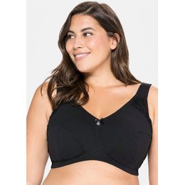 sheego Damen B&uuml;gelloser BH, Gr. 115, schwarz, 95% Baumwolle, 5% Elasthan, BHs