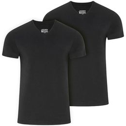 Jockey Herren V-Shirt "American V-Neck Shirt", schwarz, Gr. M, unifarben, Single Jersey, Obermaterial: 100% Baumwolle, Shirts, lockere Passform,
