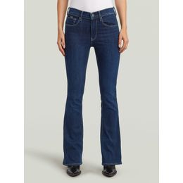 G-Star Raw 5-Pocket-Jeans G-STAR "3301 Flare Jeans", Damen, Gr. 30, L&auml;nge 30, worn in midnight, Obermaterial: 7% Elastomultiester, 1% Elasthan, Jeans 5-Pocket-Jeans